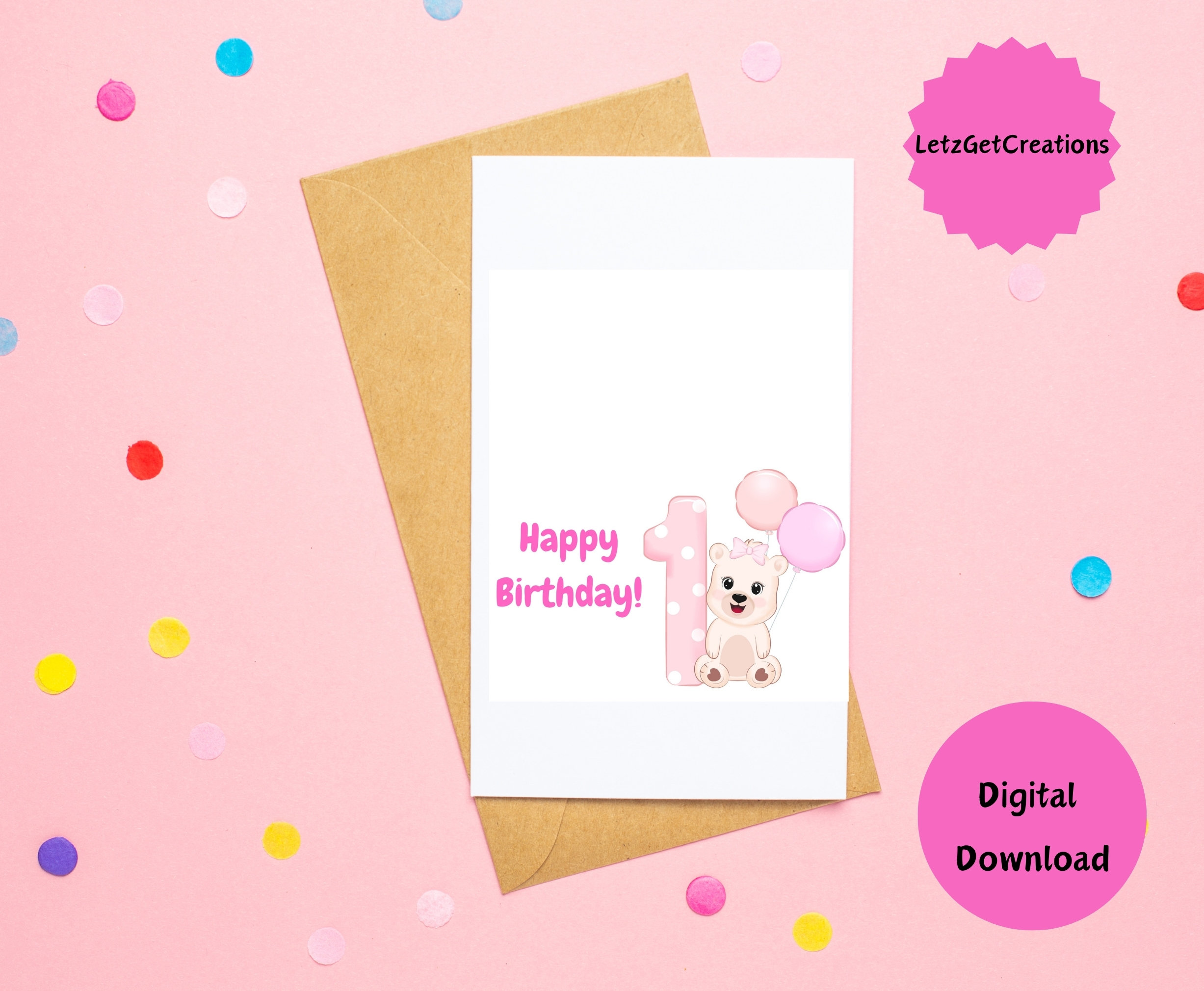 Printable Birthday Greeting Card Instant Download 7x5 Inch Card for ...
