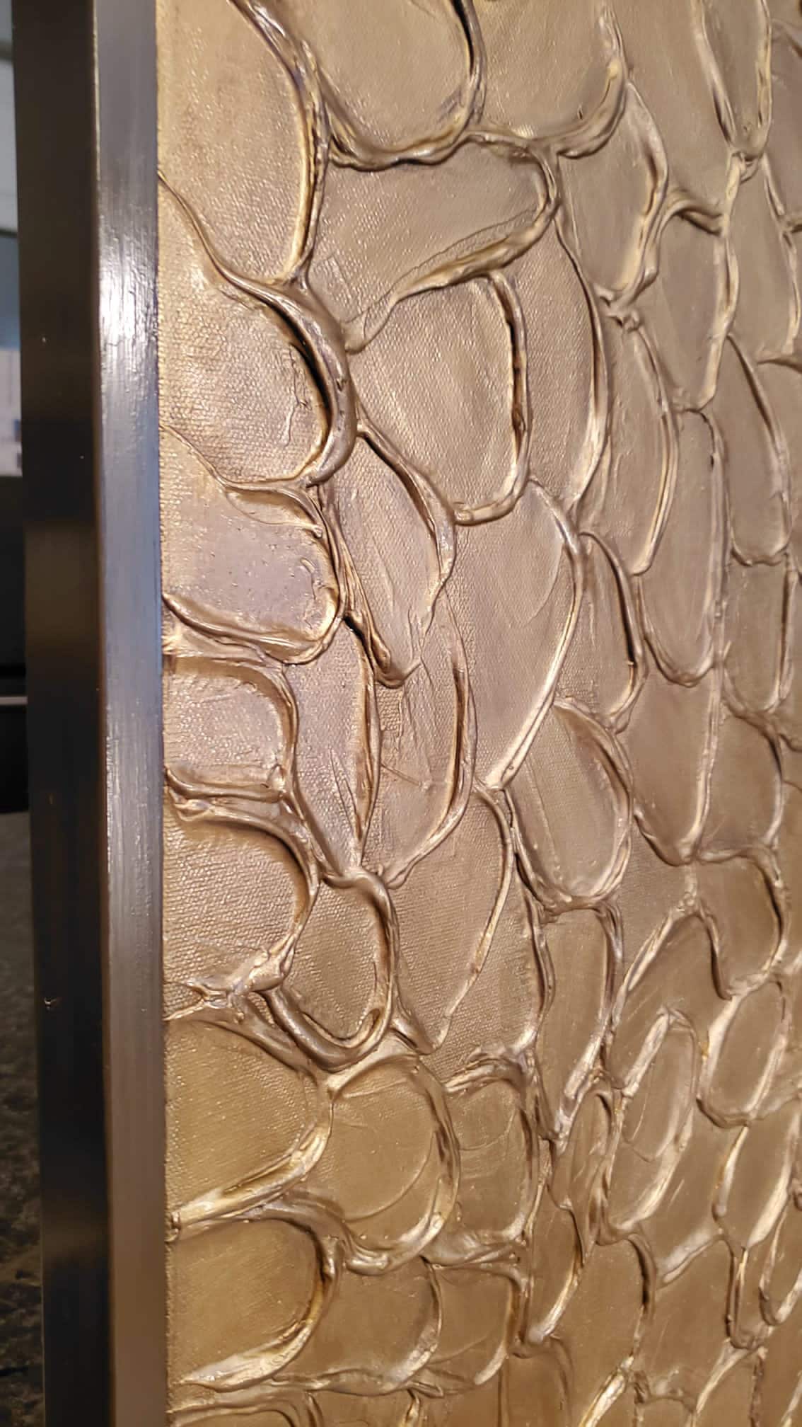 Large Abstract Textured Gold Wall Art, Abstract Bronze Gold Painting ...