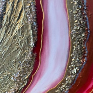 Bright Colourful Modern Abstract Wall Art Red Rust Textured Painting ...