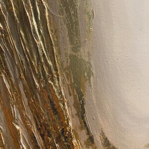 Large Crème Gold Textured Wall Art, Handmade Gold Contemporary Painting ...