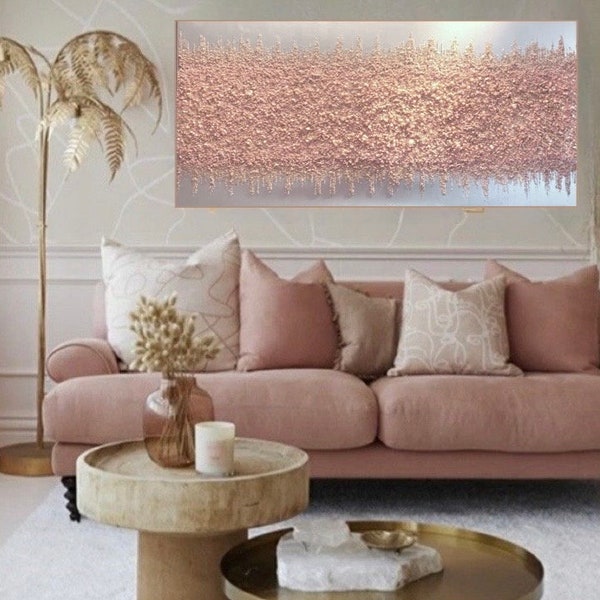 Pink Gold Wall Art - Etsy
