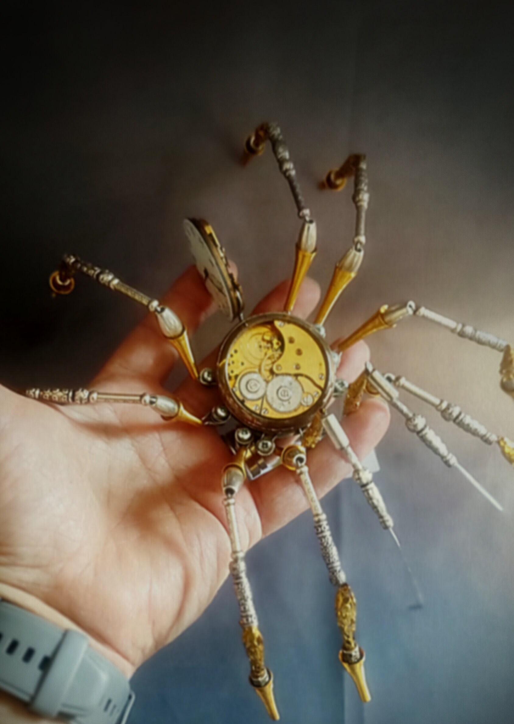 Mechanical Steampunk Spider Sculpture, Hand Made Art Steampunk Decor ...