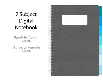 7 Subject Notebook - Etsy
