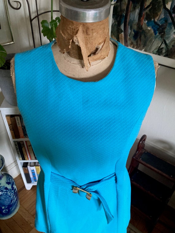 60s blue shift dress / Mad Men 60s dress / blue Mod … - Gem
