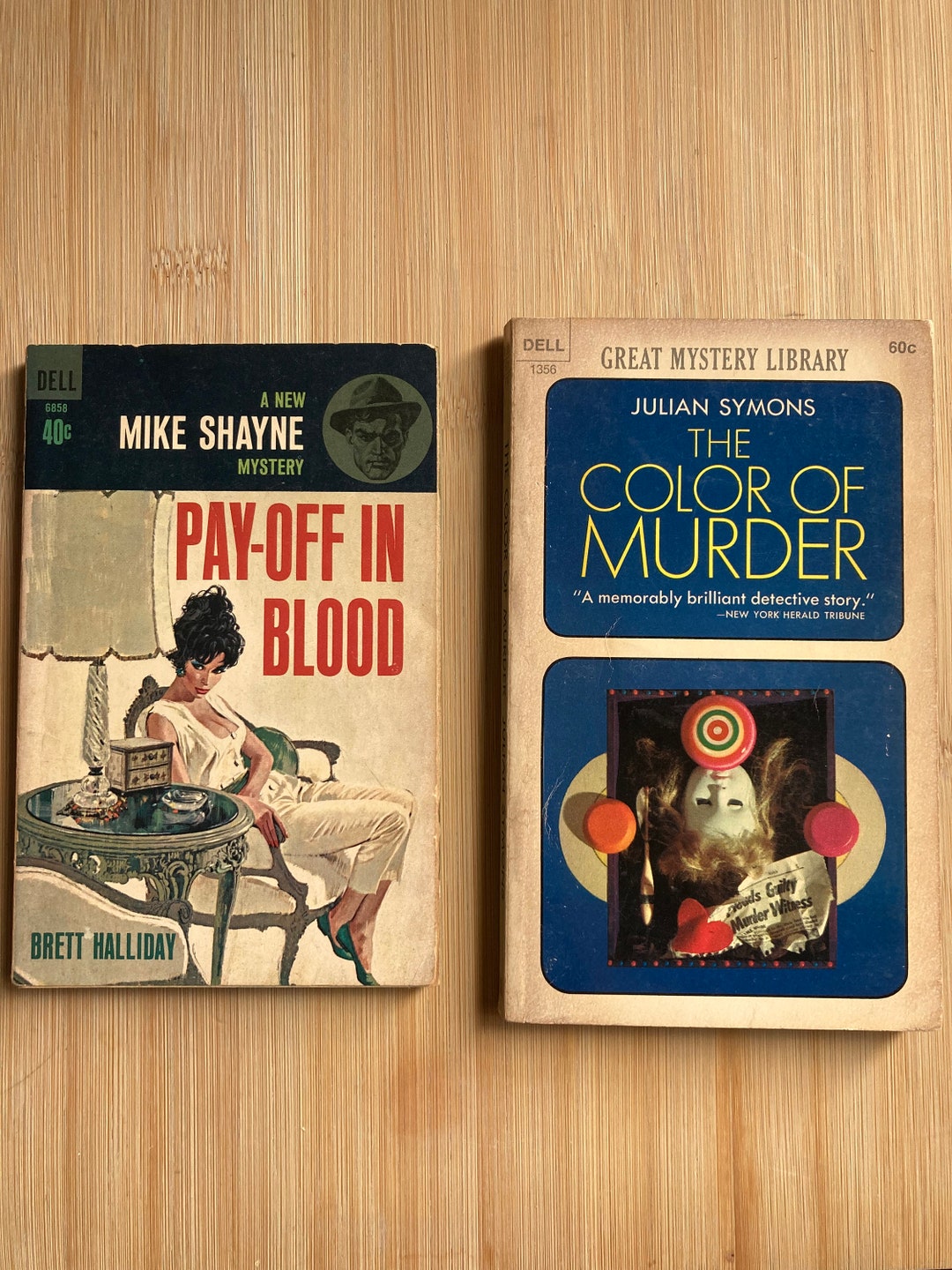 60s Pulp Fiction Brett Halliday, Pay off in Blood /julian Symons, the ...