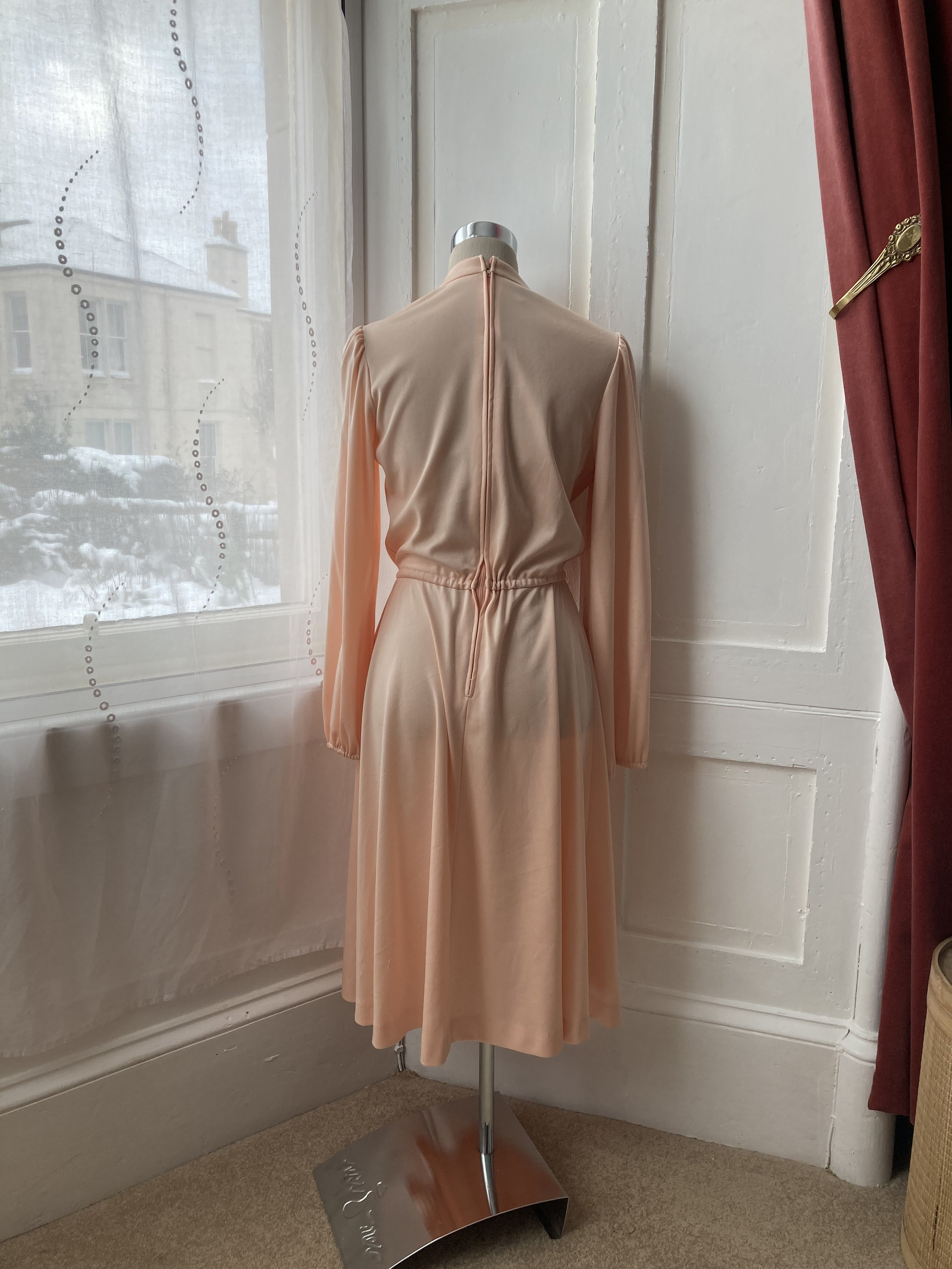 Peach 70s Dress / Vintage Silky Peach Studio 54 Disco Dress / Melissa ...