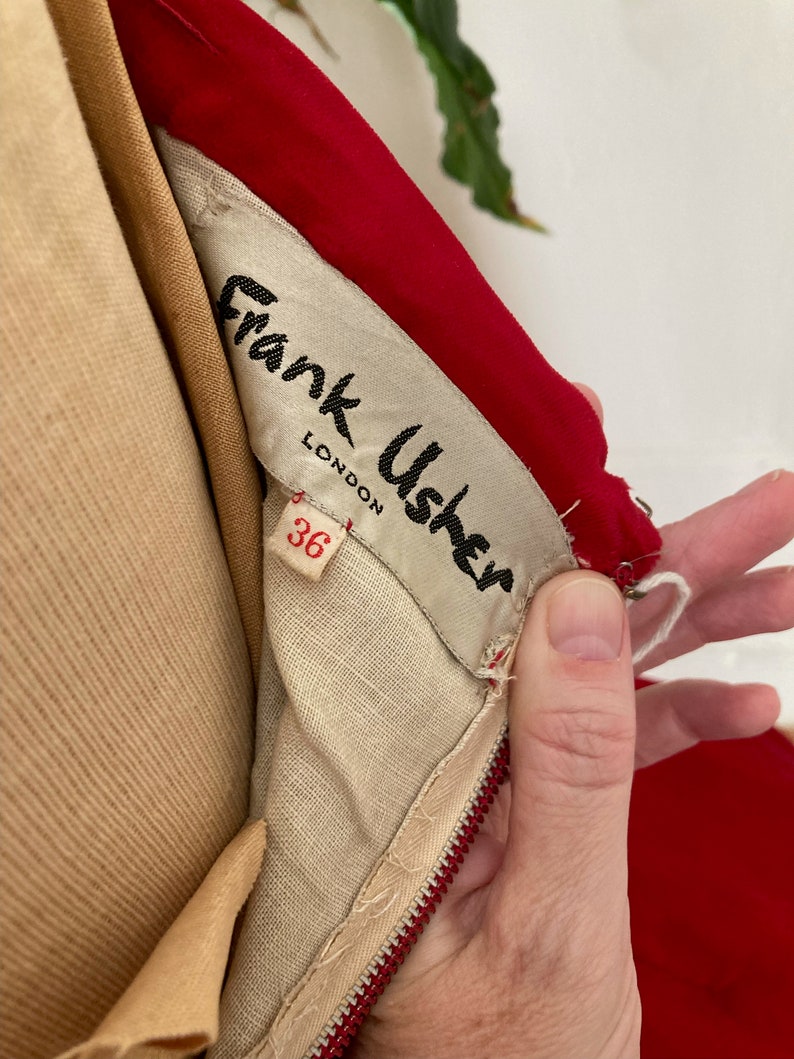 Red Velvet 50s Strapless Cocktail Dress by Frank Usher / Red Mad Men ...