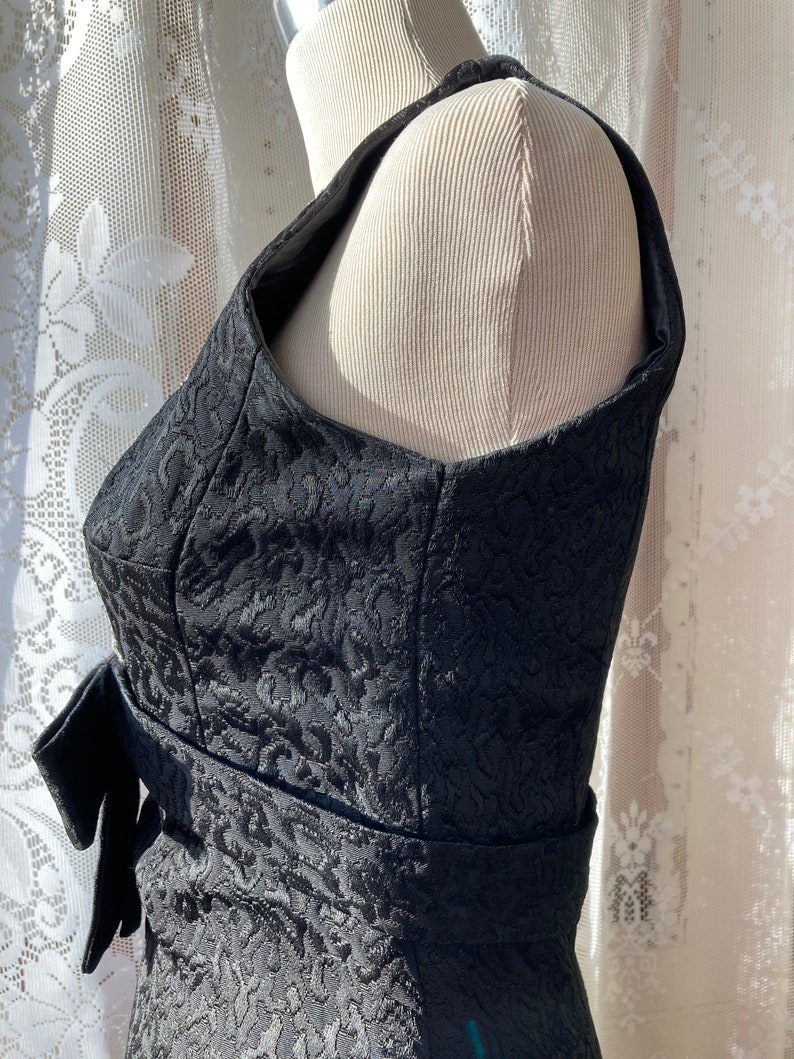 Black 60s Shift / Mad Men-style Black and Silver Cocktail Dress With ...