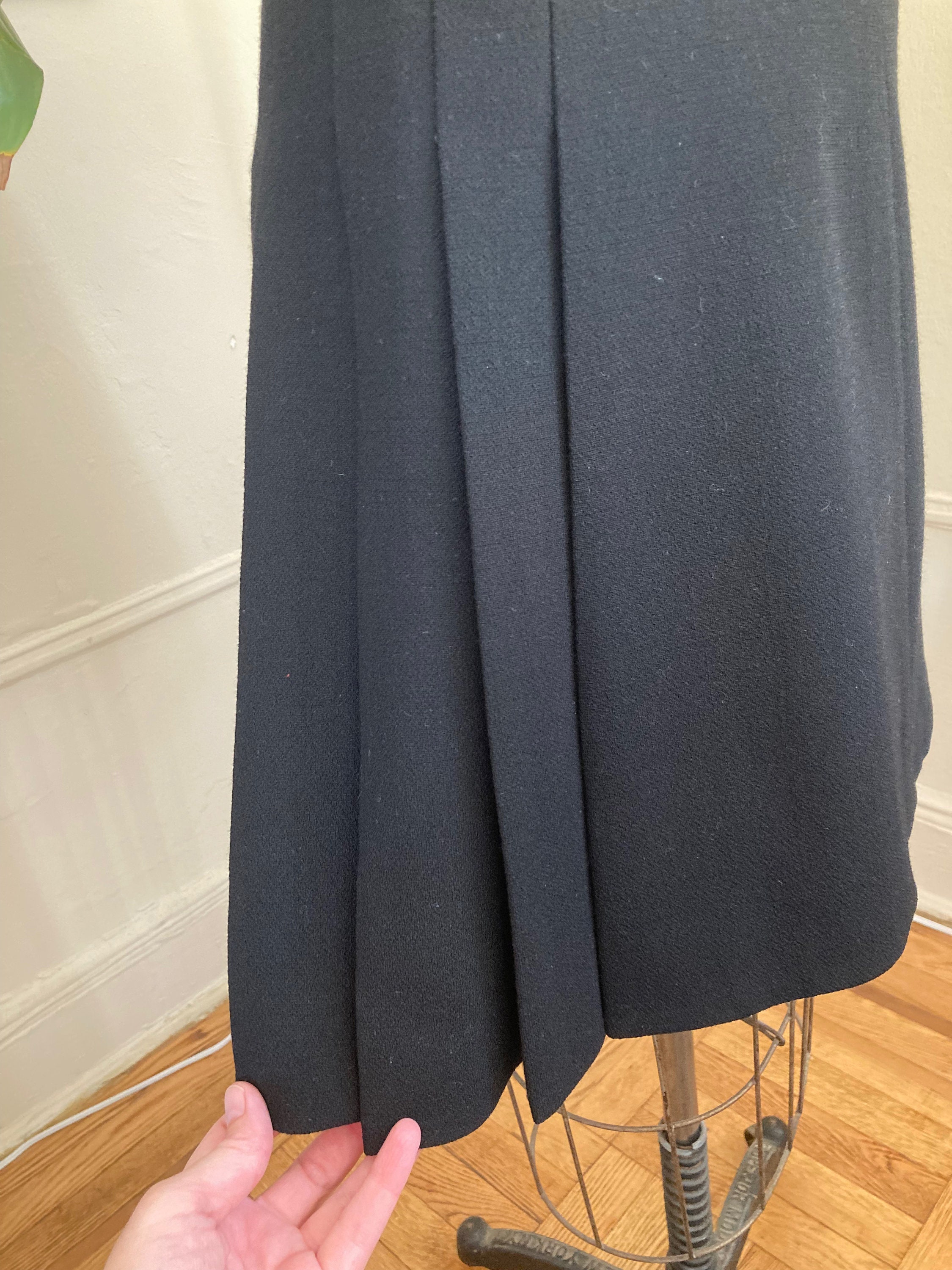 Black 60s Shift / Mad Men-style Black Cocktail Dress With Gold Details ...