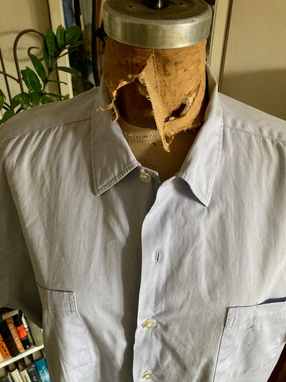 Vintage Pale Blue 60s USPS Mailman Shirt With Eagle Patch / 1960s US ...