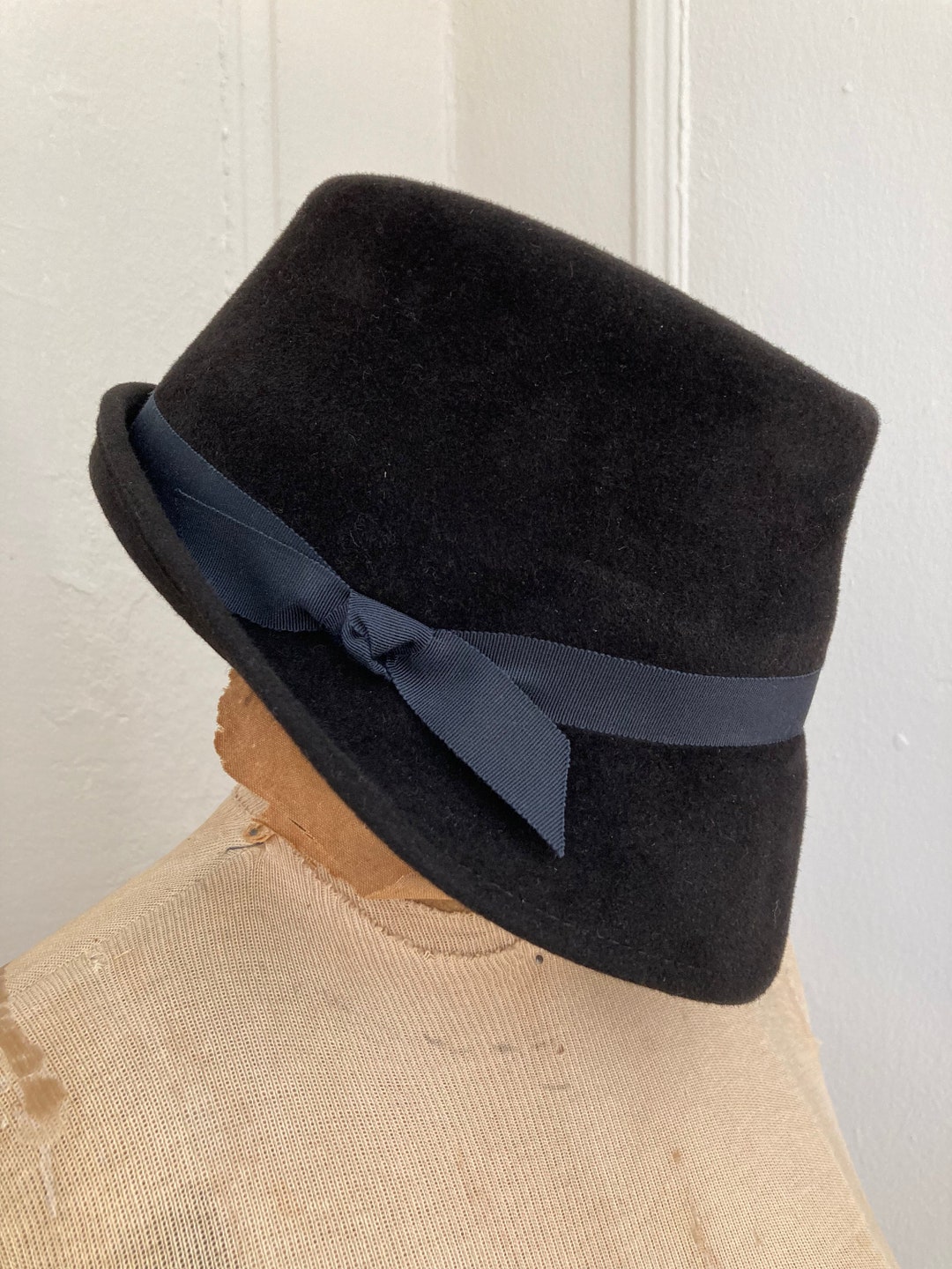 50s Ladies Black Vintage Trilby Hat by Frank Olive/ 50s Retro Trilby - Etsy