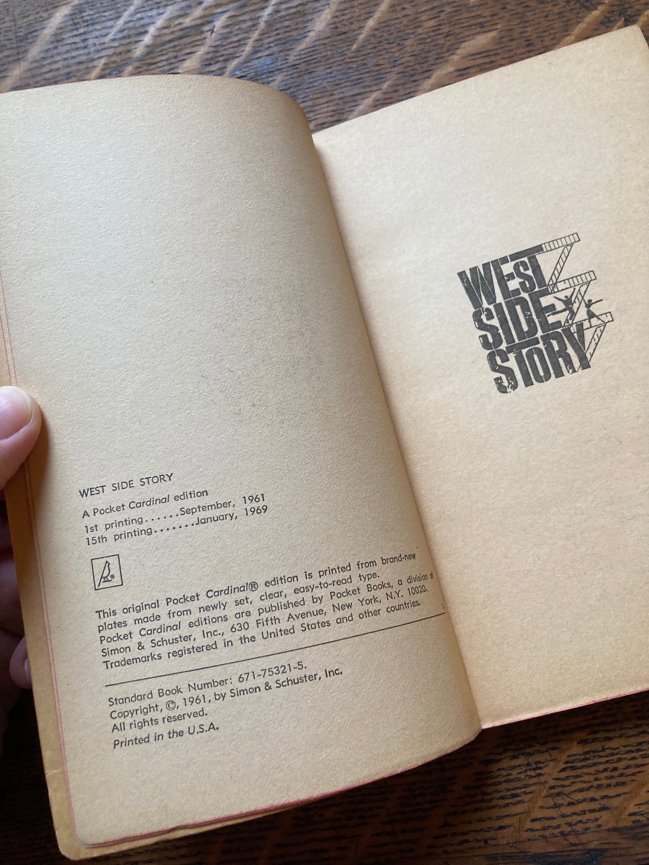 West Side Story by Irving Shulman, 1969 1st Edition, 15th Printing by ...