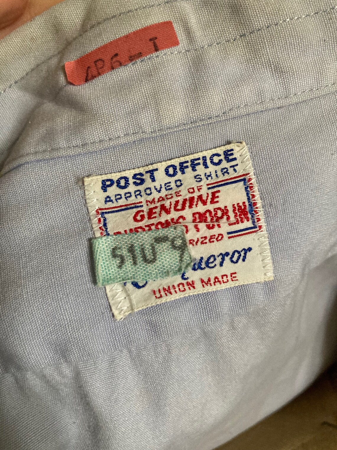 Vintage Pale Blue 60s USPS Mailman Shirt With Eagle Patch / 1960s US ...