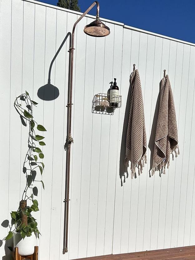 Unlacquered Solid Copper Shower Head, Outdoor Shower Head, Rain Shower ...