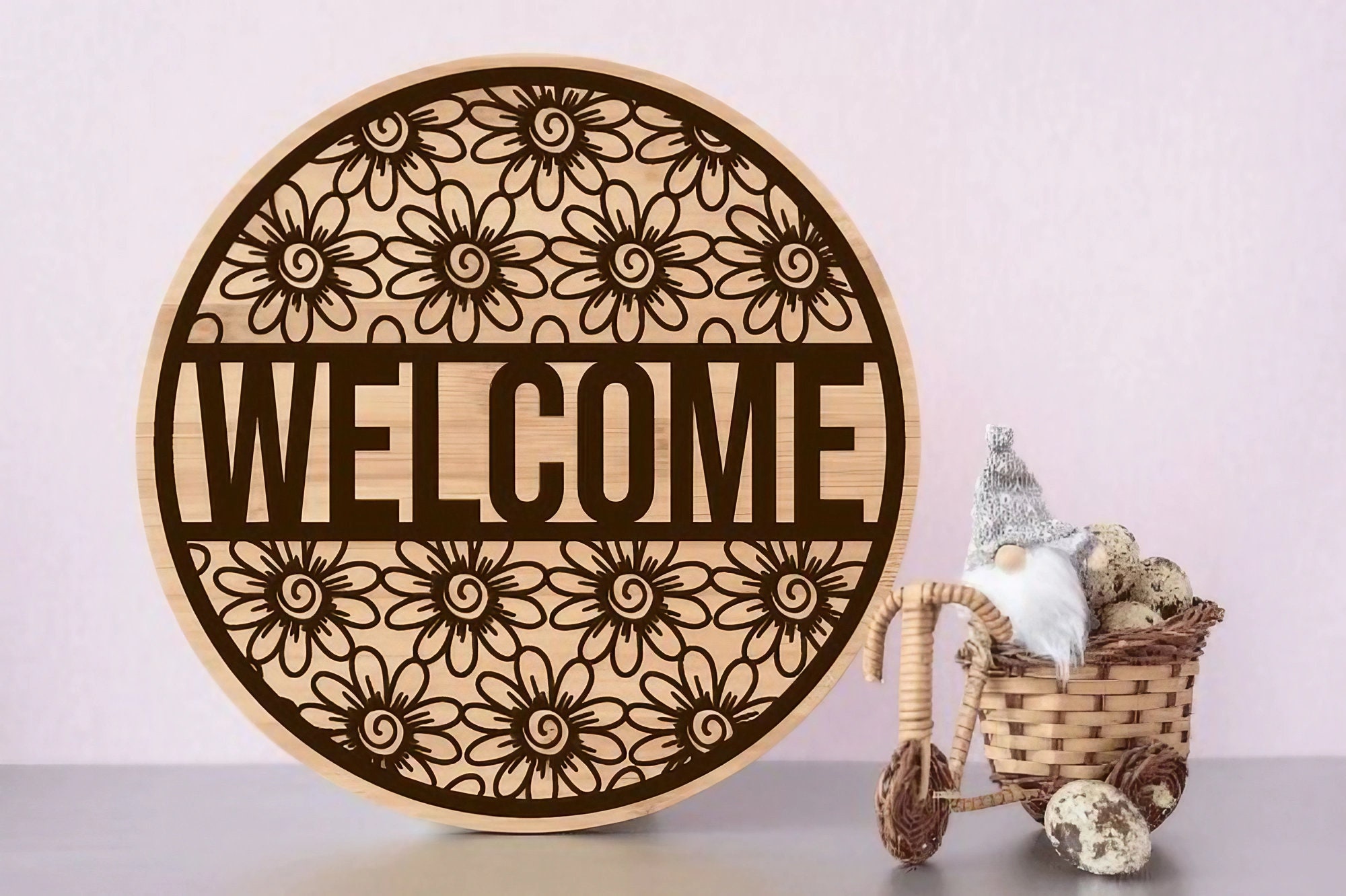 Floral Laser Cut Welcome Door Sign Bundle SVG - Etsy