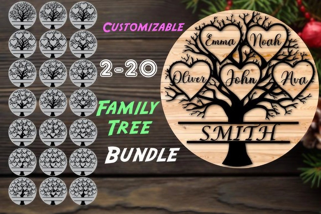 Family Tree Laser Cut SVG Bundle: Create Your Own Personalized Design ...