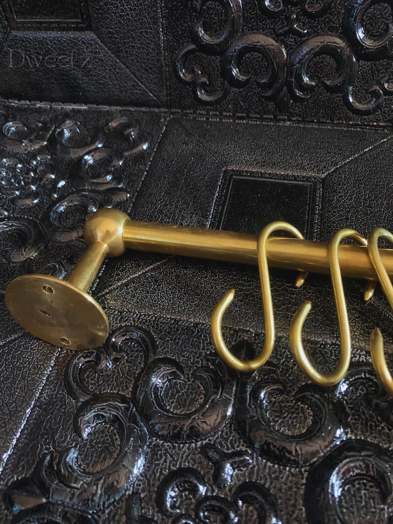 Unlacquered Brass Pot Rail, Kitchen Organizer, Wall Mounted Pot Rack ...