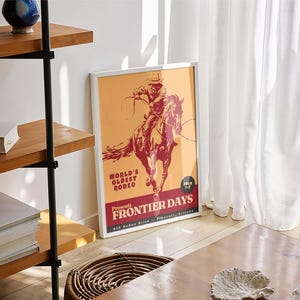 Frontier Days Rodeo Poster, Vintage Western Poster, Rodeo Print, Mid ...