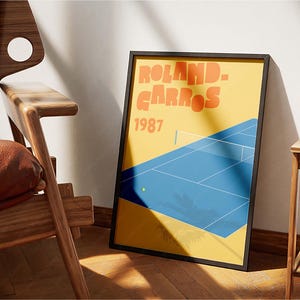 Retro Roland Garros Tennis Poster, Sports Poster, Typography Print ...