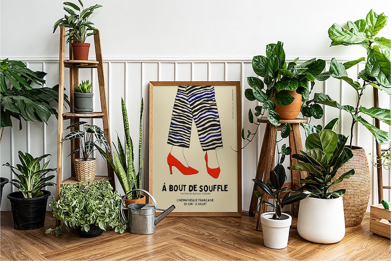 Retro French Film Poster, Vintage French Poster, Typography Print, Mid ...