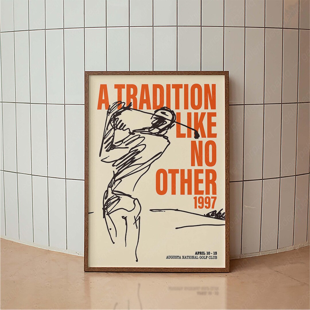 Masters 1997 Golf Poster, Sports Poster, Typography Print, Colorful Art ...