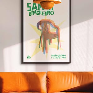 Retro Brazil Samba Poster, Colorful Brazilian Print, Modern Wall Art ...