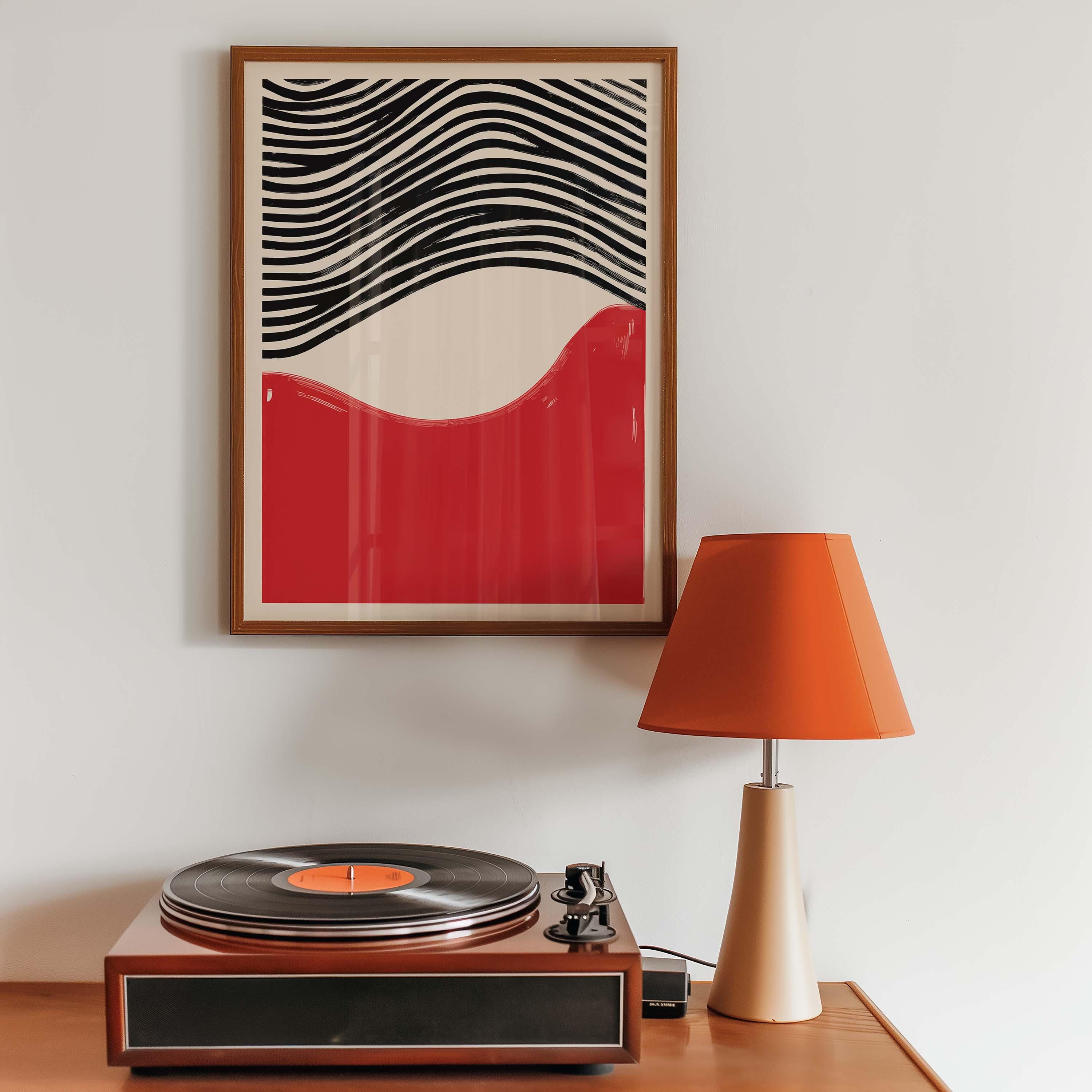 Abstract Minimal Mid Century Poster, Minimal Wall Art, Colorful Print ...