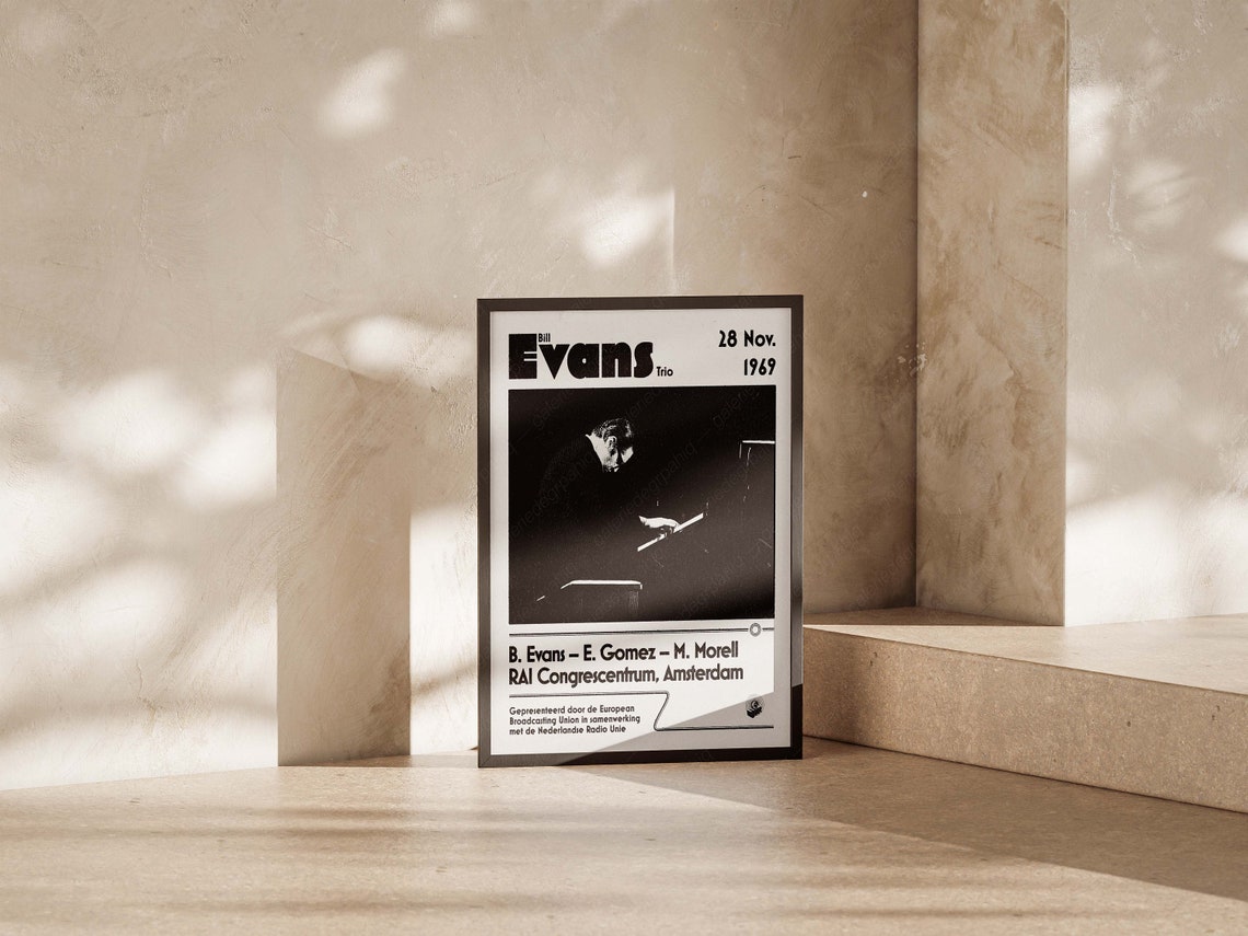 Bill Evans Concert Poster Black and White Minimal Typography Jazz ...