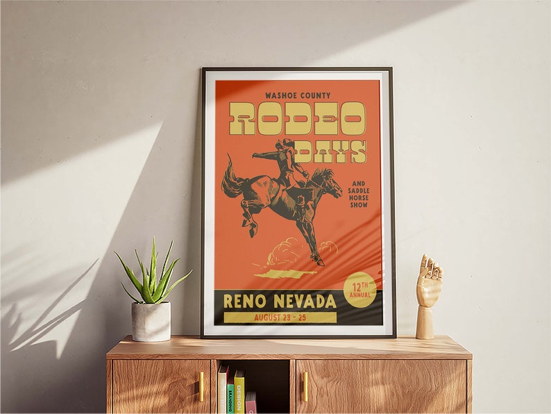 Vintage Rodeo Days Poster, Western Poster, Typography Print, Country ...