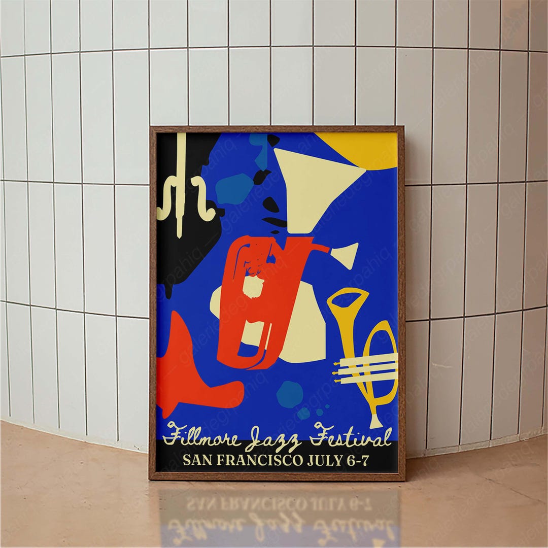 Fillmore Jazz Festival Poster - San Francisco Jazz Print, Abstract Jazz ...