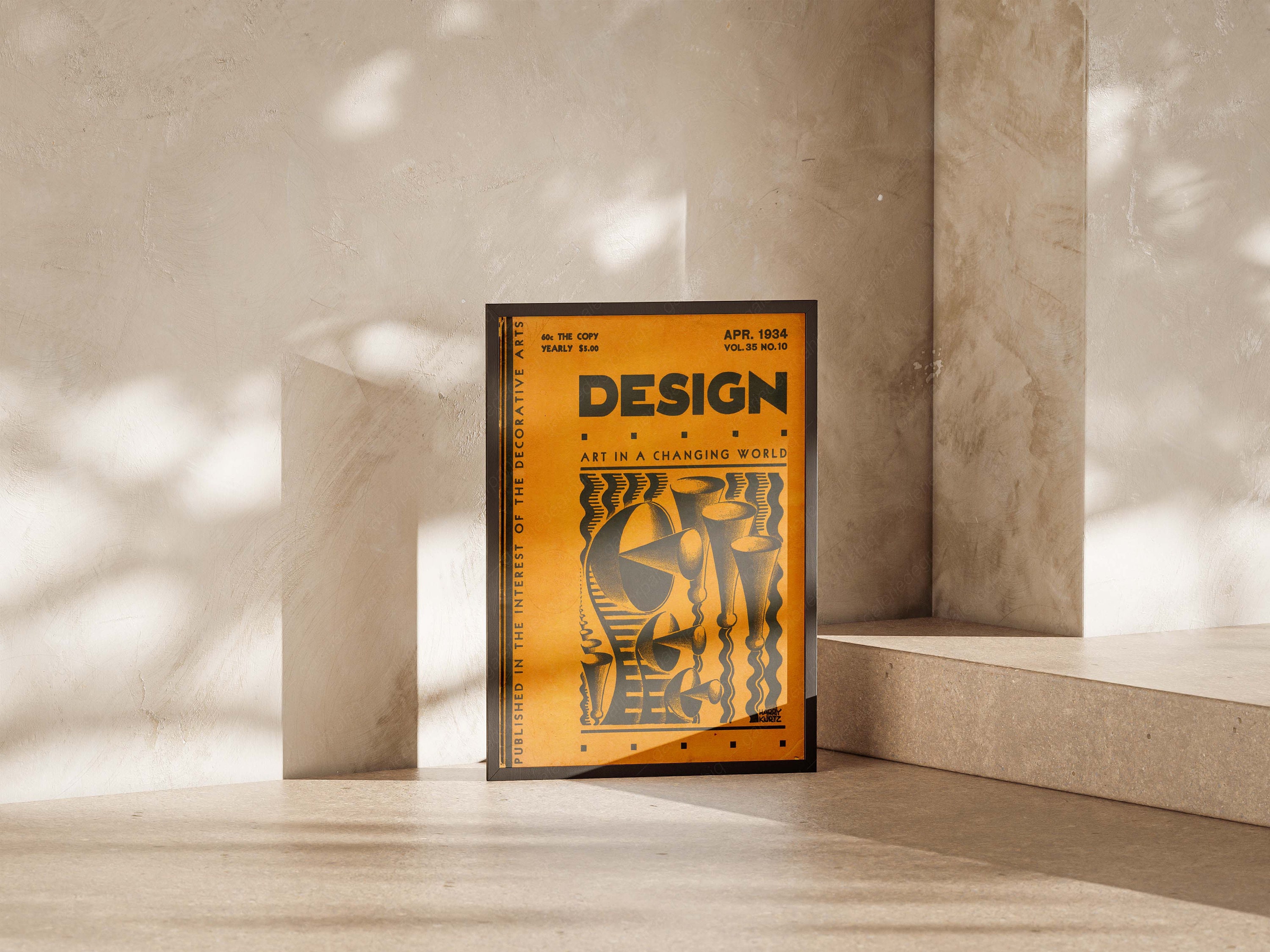 Vintage Design Magazine Cover Poster, Mid Century Modern Poster ...