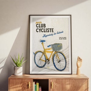 Retro Paris Cycling Club Poster, French Poster, Typography Print ...
