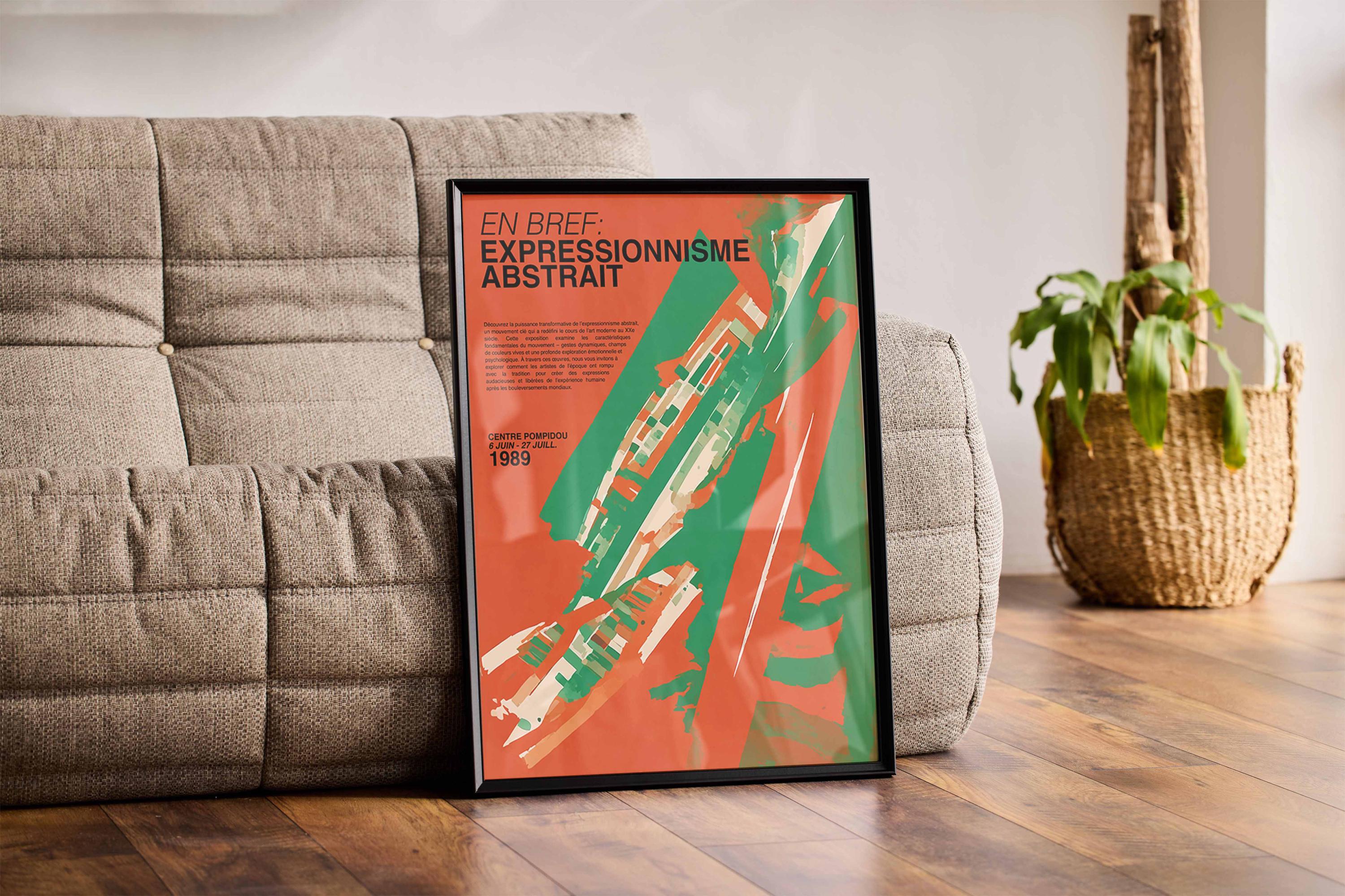 Abstract Expressionism Exhibition Poster, French Art Museum Poster ...