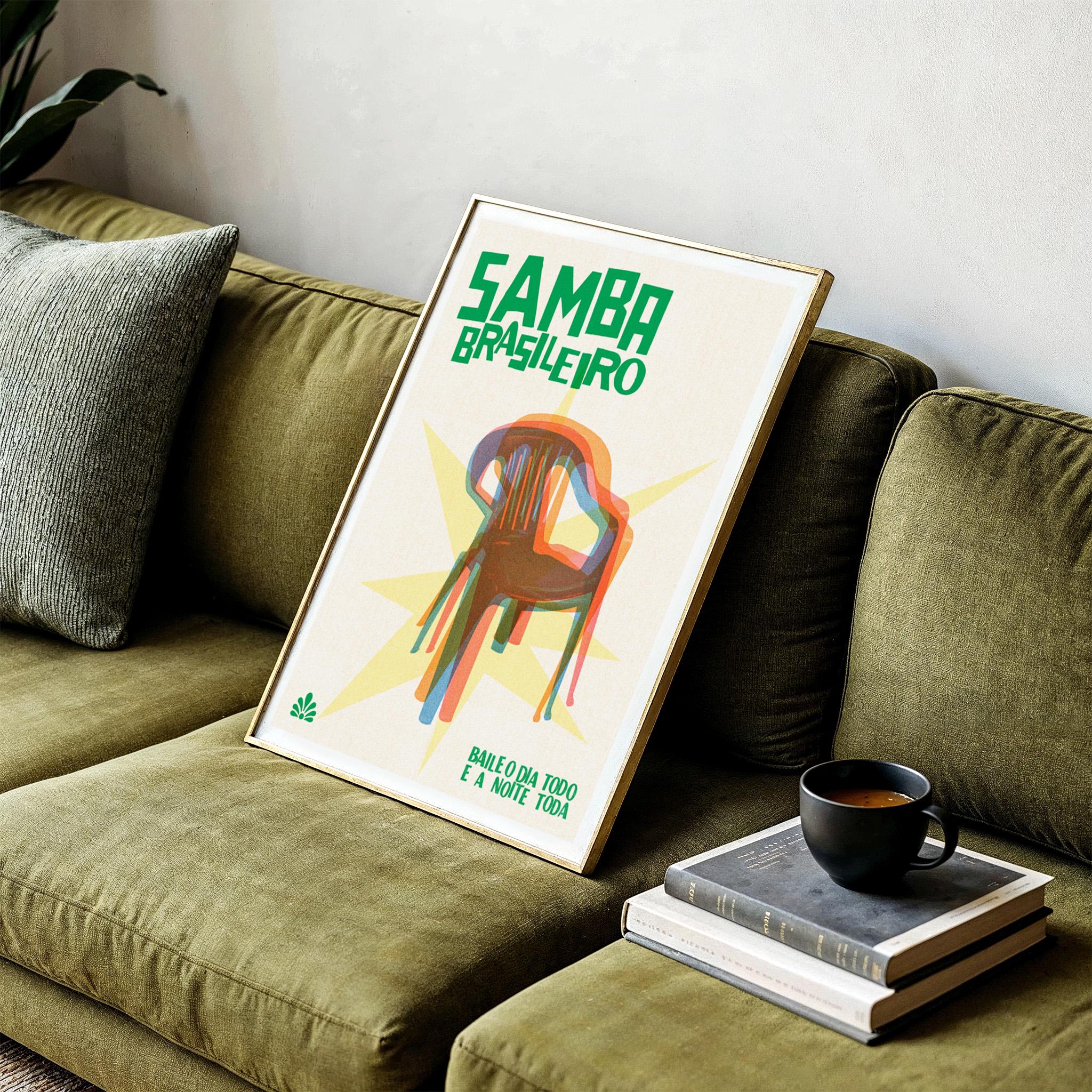 Retro Brazil Samba Poster, Colorful Brazilian Print, Modern Wall Art ...