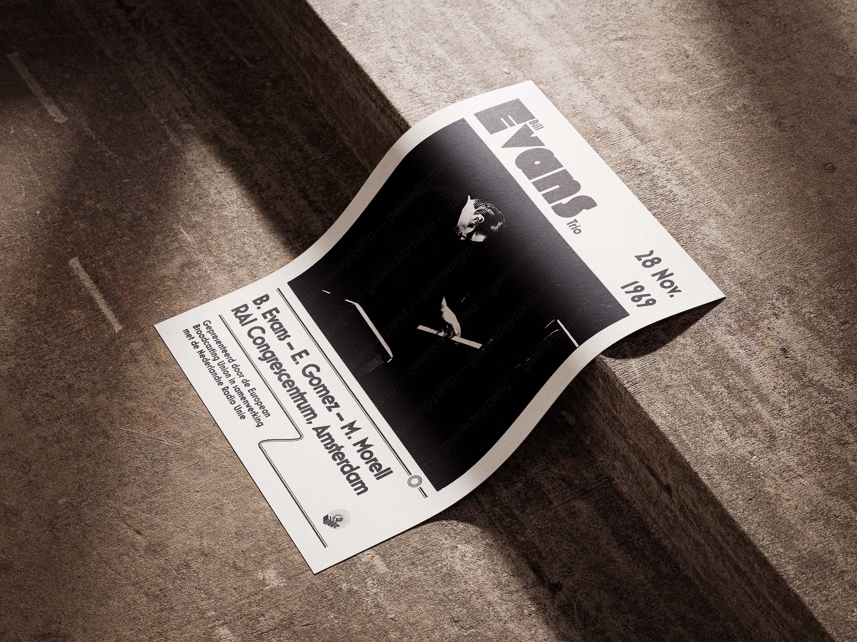 Bill Evans Concert Poster Black and White Minimal Typography Jazz ...