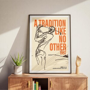 Masters 1997 Golf Poster, Sports Poster, Typography Print, Colorful Art ...
