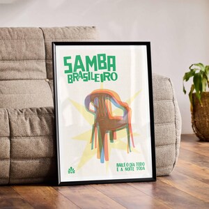 Retro Brazil Samba Poster, Colorful Brazilian Print, Modern Wall Art ...