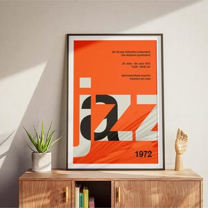 Retro German Jazz Festival Poster, Concert Poster, Typography Print ...