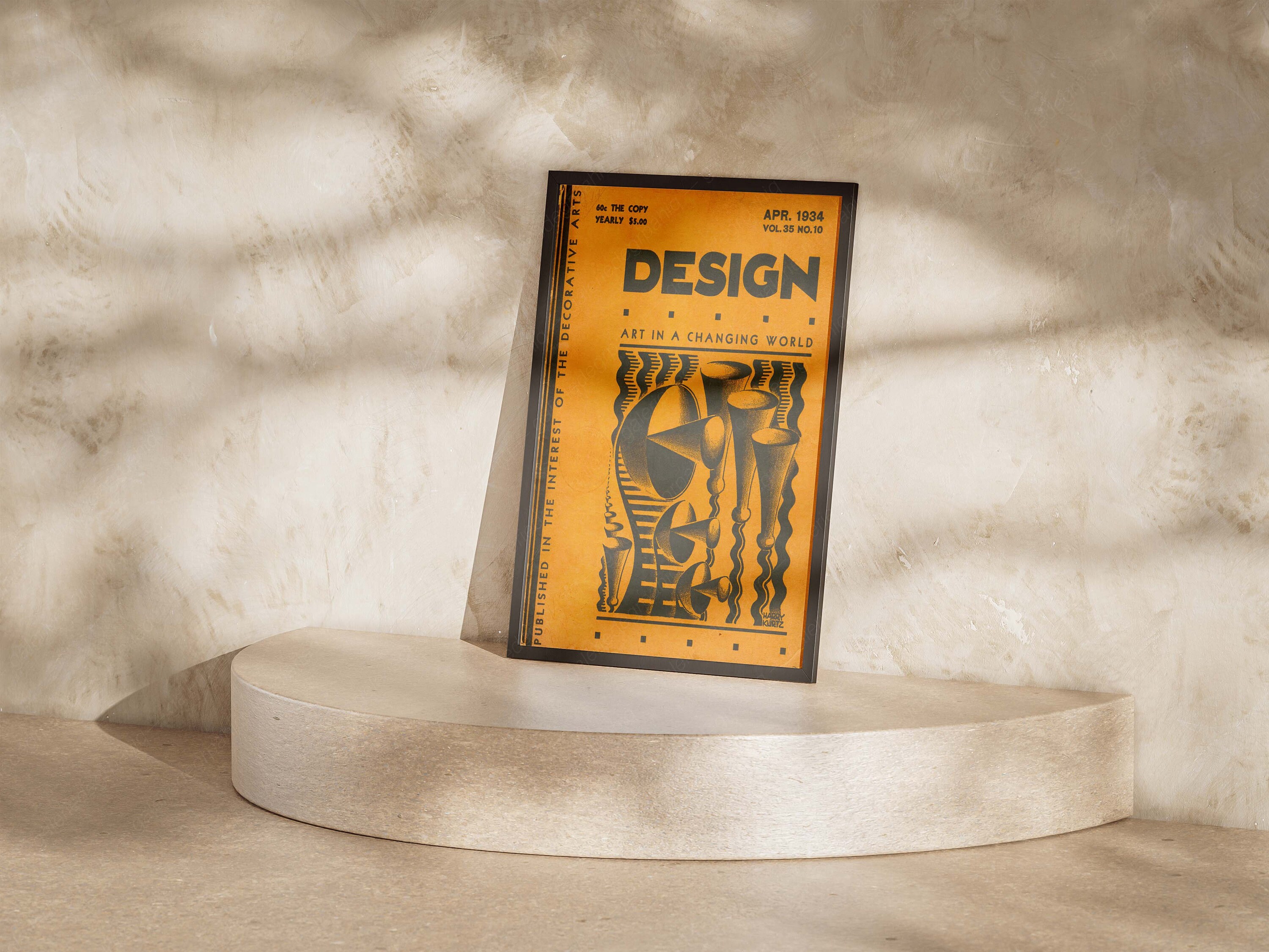 Vintage Design Magazine Cover Poster, Mid Century Modern Poster ...