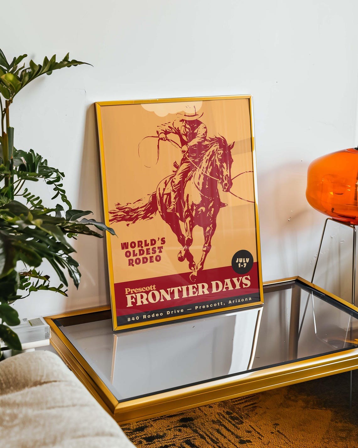 Frontier Days Rodeo Poster, Vintage Western Poster, Rodeo Print, Mid ...