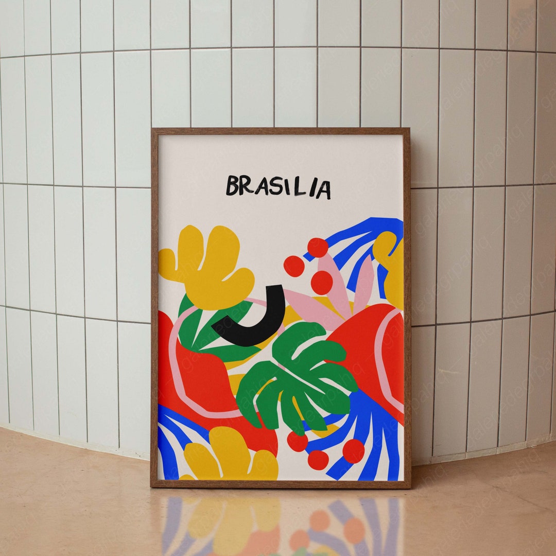 Brazil Abstract Colorful South American Vintage Poster, Brazil Travel ...