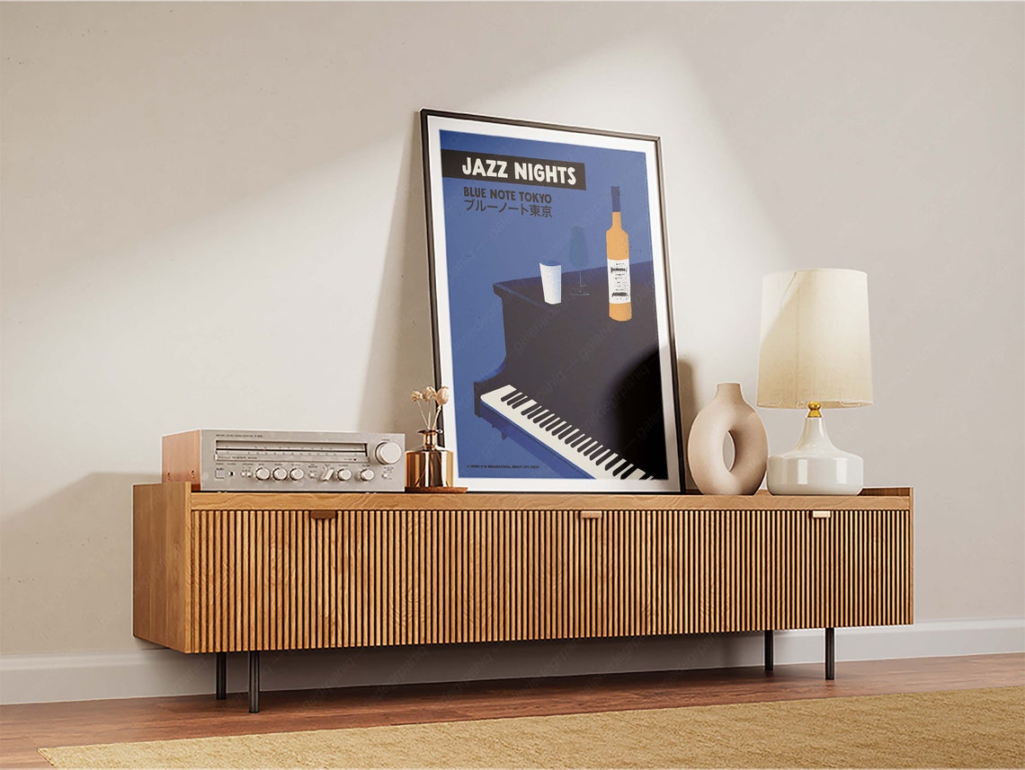 Retro Jazz Nights Tokyo Poster, Japanese Jazz Poster, Typography Print ...