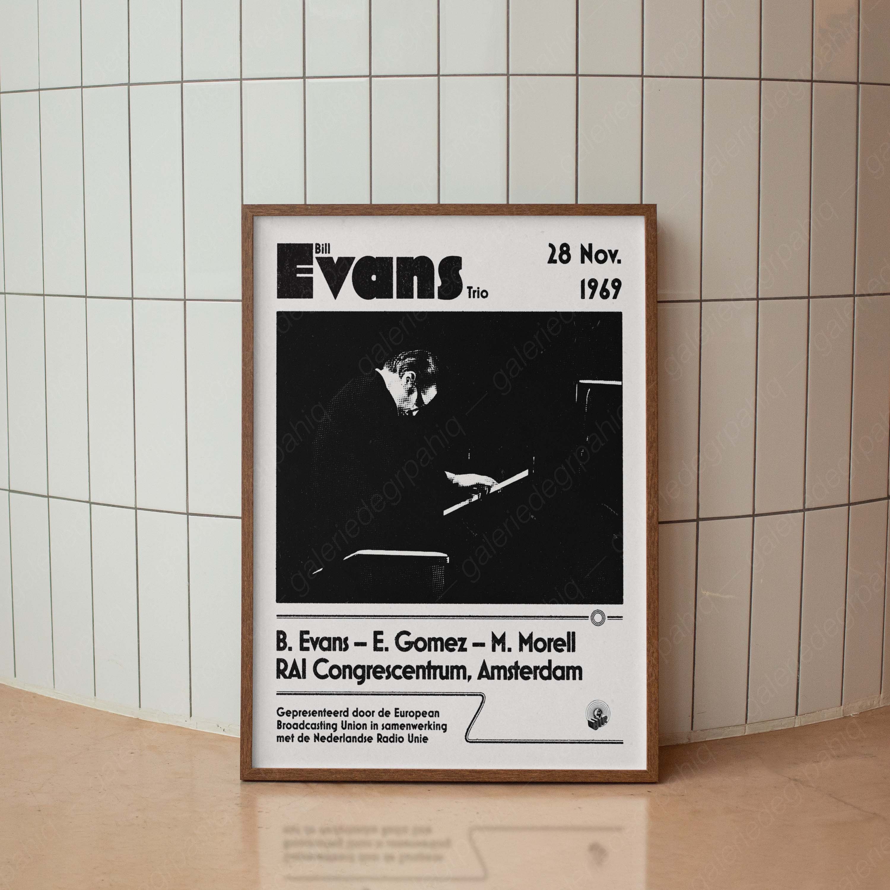 Bill Evans Concert Poster Black and White Minimal Typography Jazz ...