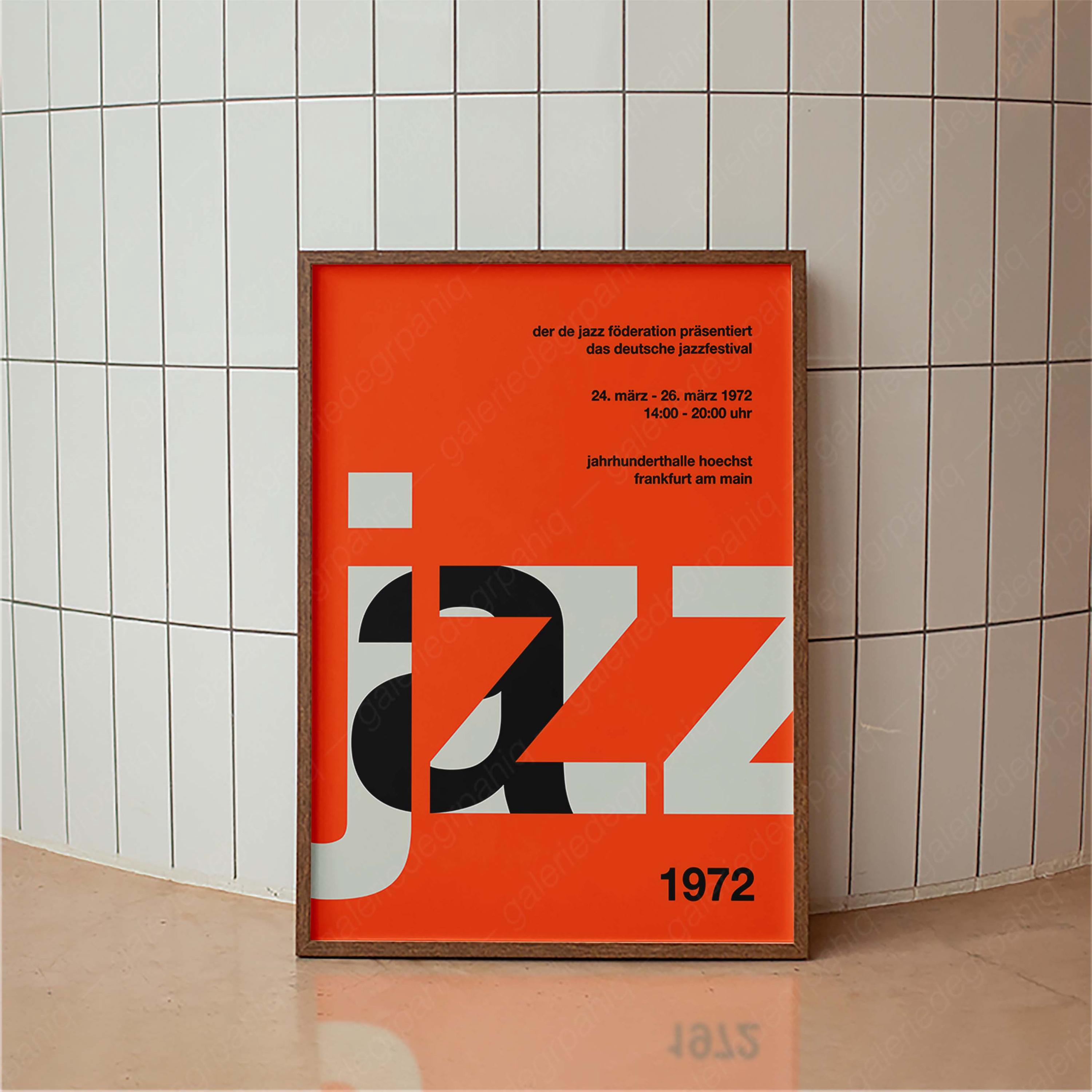 Retro German Jazz Festival Poster, Concert Poster, Typography Print ...