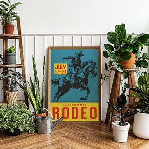 Vintage California Rodeo Poster, Western Poster, Typography Print ...