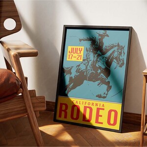 Vintage California Rodeo Poster, Western Poster, Typography Print ...