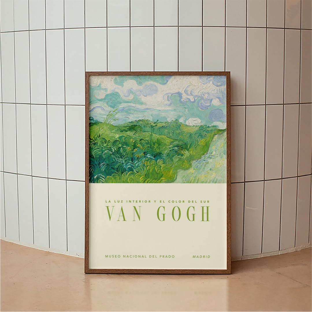 Van Gogh Exhibition Poster, Green Landscape Print, Museo Del Prado ...