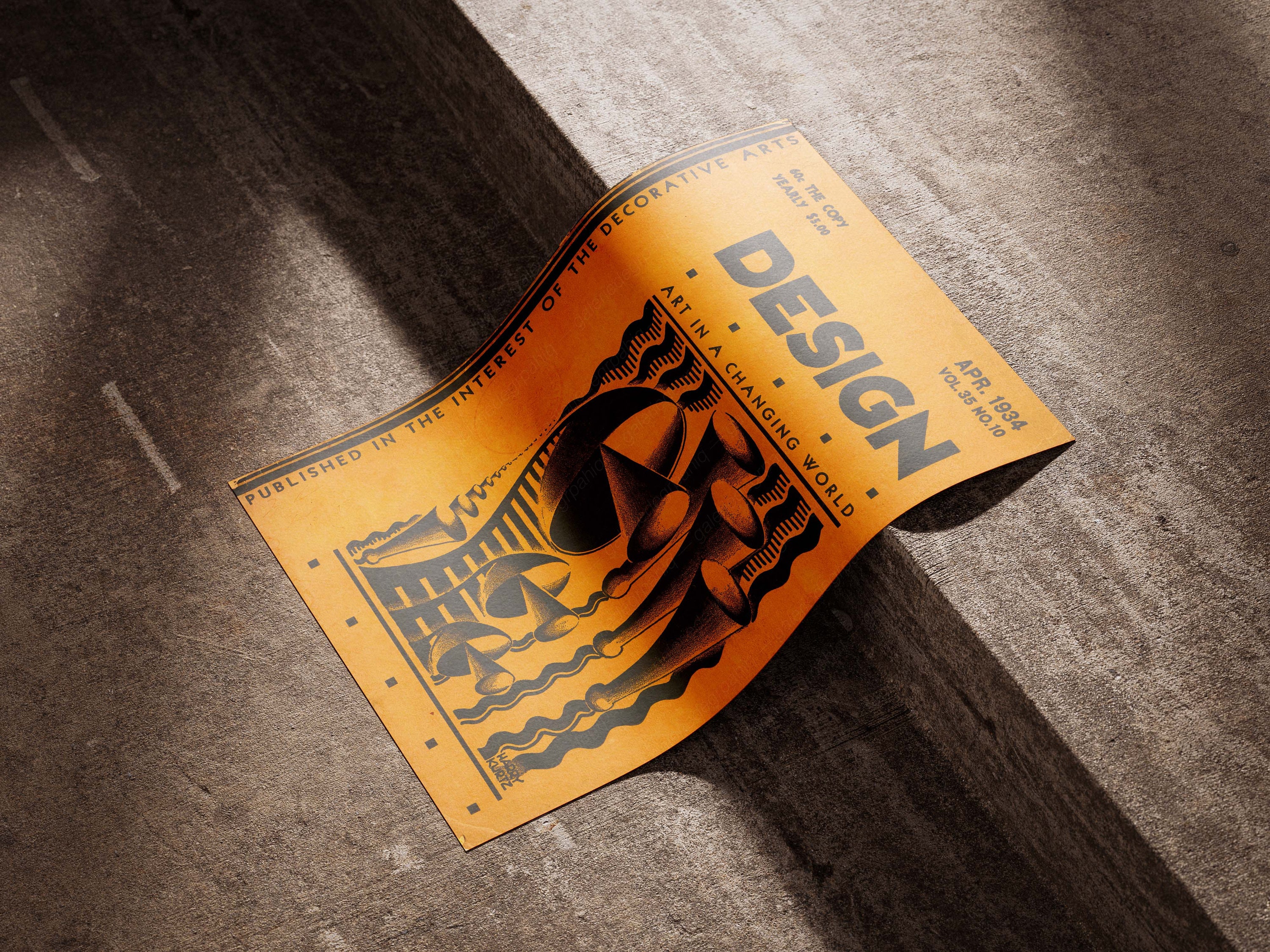 Vintage Design Magazine Cover Poster, Mid Century Modern Poster ...