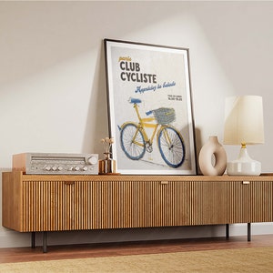 Retro Paris Cycling Club Poster, French Poster, Typography Print ...