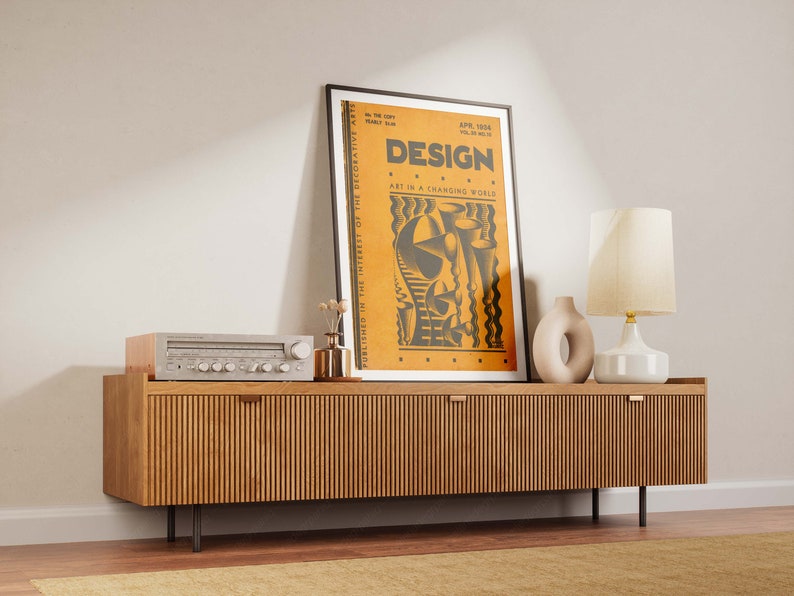 Vintage Design Magazine Cover Poster, Mid Century Modern Poster ...